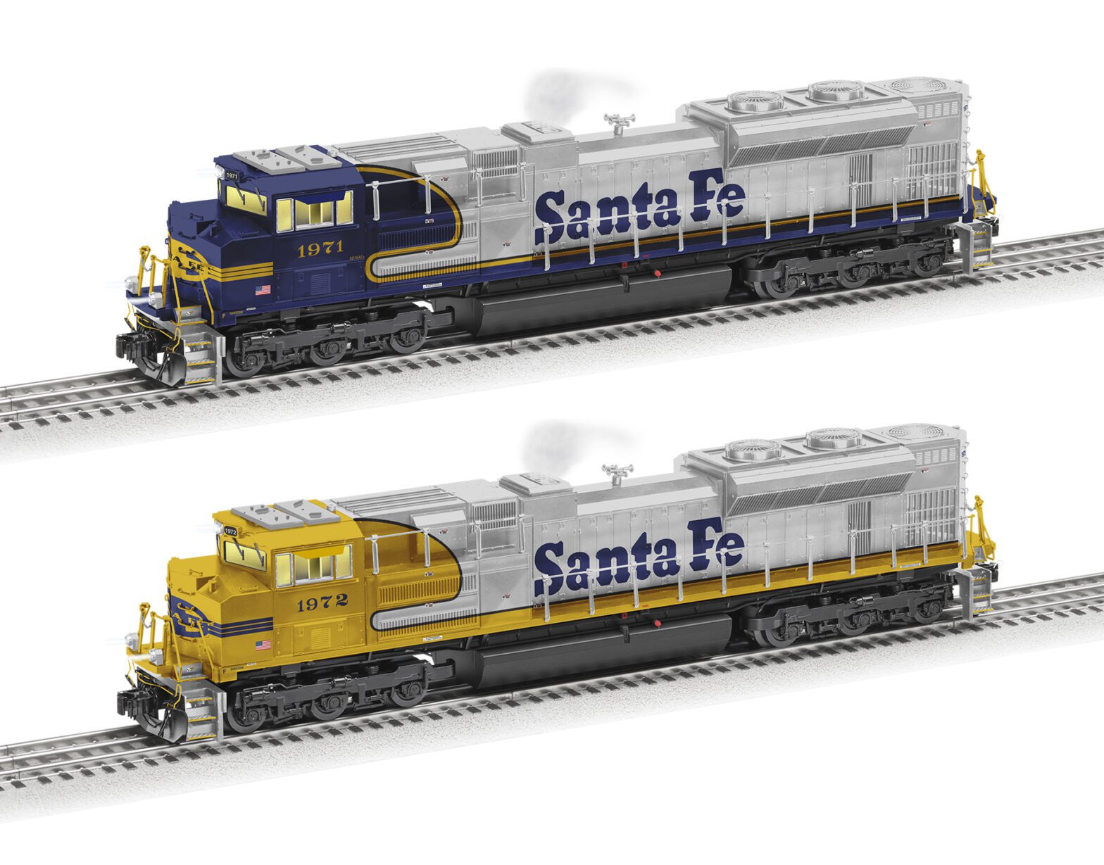 InStock Lionel SD70ACe Santa Fe Bonnet Locomotives-Yellow & Blue ...